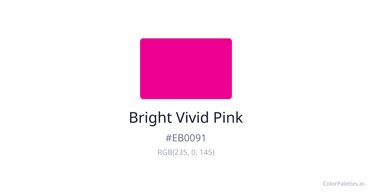 Fuchsia Color Codes (#EB0091) | ColorPalettes.io